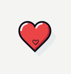 Heart hand-drawn comic heart doodle style cartoon Vector Image