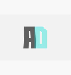 Grey pastel blue alphabet letter combination ad a Vector Image