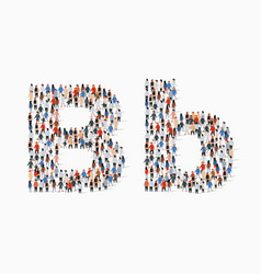 Group people letter form Royalty Free Vector Image