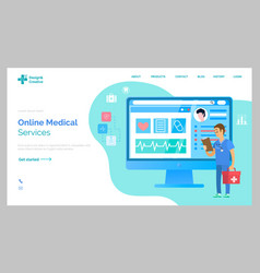 Program landing page template app for providing Vector Image