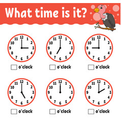 Learning time on clock educational activity Vector Image
