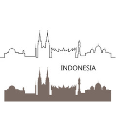 Indonesia jakarta city icon bajai ondel-ondel Vector Image