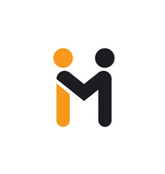 M letter people concept logo template Royalty Free Vector