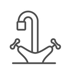 Water tap hot and cold cartoon style isolated Vector Image