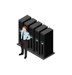 Datacenter elements icon set Royalty Free Vector Image