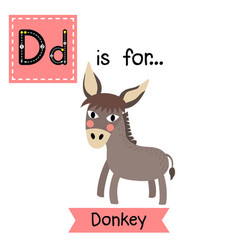 Letter d tracing donkey Royalty Free Vector Image