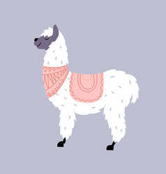 Isolated outline cartoon baby llama Royalty Free Vector