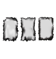 Set of scorched papers on a transparent background