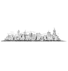 Drawing generic modern high rise buildings Vector Image