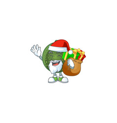 Santa claus with gift bag gem squash cartoon Vector Image