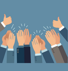 Human hands clapping applaud and hold thumbs up Vector Image