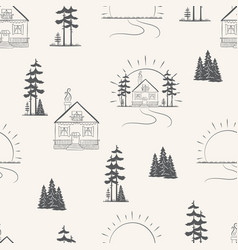 Camping mountain adventure hiking explorer Vector Image