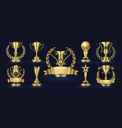 Gold shields Royalty Free Vector Image - VectorStock