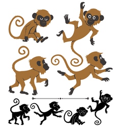 Four playful monkeys Royalty Free Vector Image