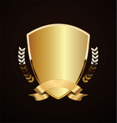 Golden shield retro design Royalty Free Vector Image