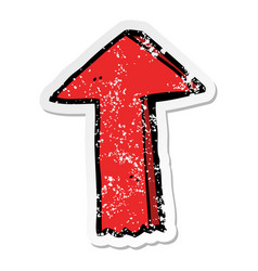 Distressed sticker of a cartoon arrow Royalty Free Vector