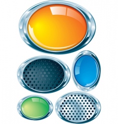 Metallic icons Royalty Free Vector Image - VectorStock