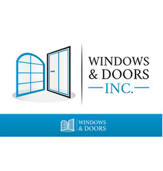 Stairs and door logo minimal design Royalty Free Vector