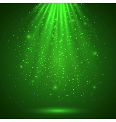 Abstract magic light on green background Vector Image