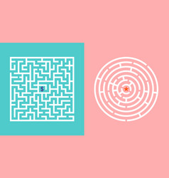 Round empty labyrinth puzzle in black and white Vector Image