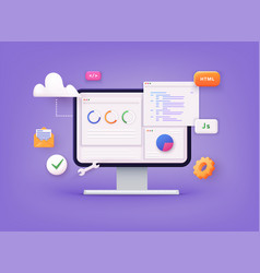 Programmer and coding concept Royalty Free Vector Image