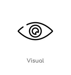 Outline computer vision icon isolated black Vector Image