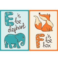Elephant children alphabet Royalty Free Vector Image