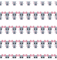 Cute rat cartoon hug character white Royalty Free Vector