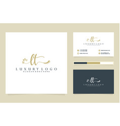 Letter lt signature logo template Royalty Free Vector Image