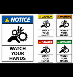 Danger sign watch your hands and fingers Vector Image