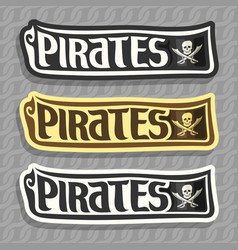 Labels for pirate theme Royalty Free Vector Image