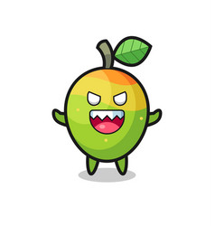 Evil mango mascot character Royalty Free Vector Image