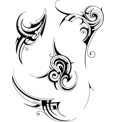 Tribal tattoo letters Royalty Free Vector Image