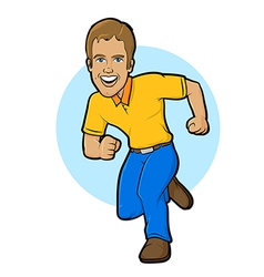 Stickman cartoon fast running man Royalty Free Vector Image