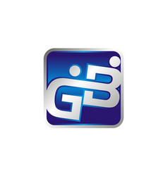 Gb g b letter logo with gold melted metal splash Vector Image