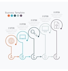 Business process timeline infographics with 7 Vector Image