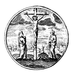 Vintage antique religious allegorical biblical Vector Image