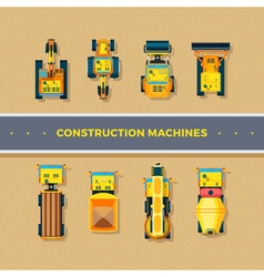 Agricultural machinery top view pictograms set Vector Image