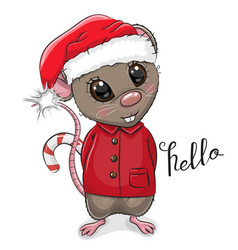 Cartoon rat in cap on a white background Vector Image