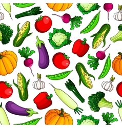 Vegetables seamless pattern vegan healthy meal Vector Image