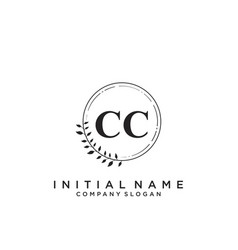 Initial cc handwriting logo with circle template Vector Image