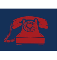 Vintage Red Phone with Buttons Dial Ring Vector Image