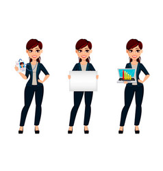 Young beautiful business woman Royalty Free Vector Image