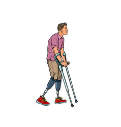 Legless veteran with a bionic prosthesis with Vector Image