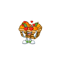 Falling in love cute basket oranges cartoon design