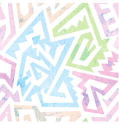 Graffiti geometric seamless pattern with grunge Vector Image