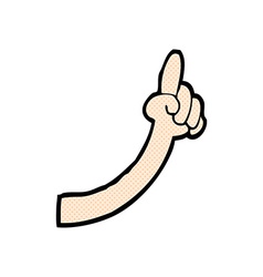 Comic cartoon pointing arm Royalty Free Vector Image
