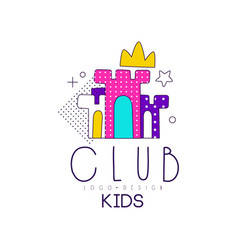 Kids club and toyshop logo design set emblems Vector Image
