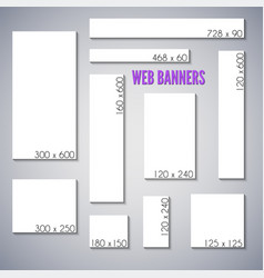 Set of banner web template geometric horizontal Vector Image