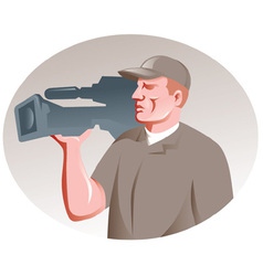 Film crew cameraman shooting filming camera Vector Image